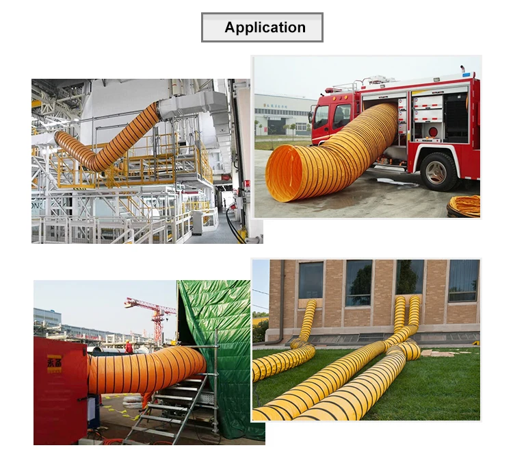 Flexible Fan Air Duct Yellow Duct 10inch 12 14 16inch 18 20inch 22 24 26 28 30inch 32 34 36 ...