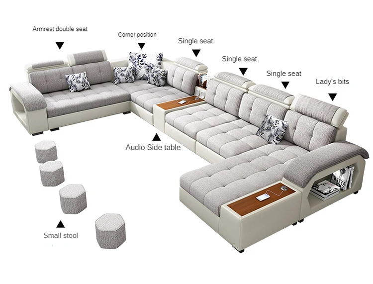 Luxury Design Corner Table U Shaped Couch Modern Other Modular Sofas ...