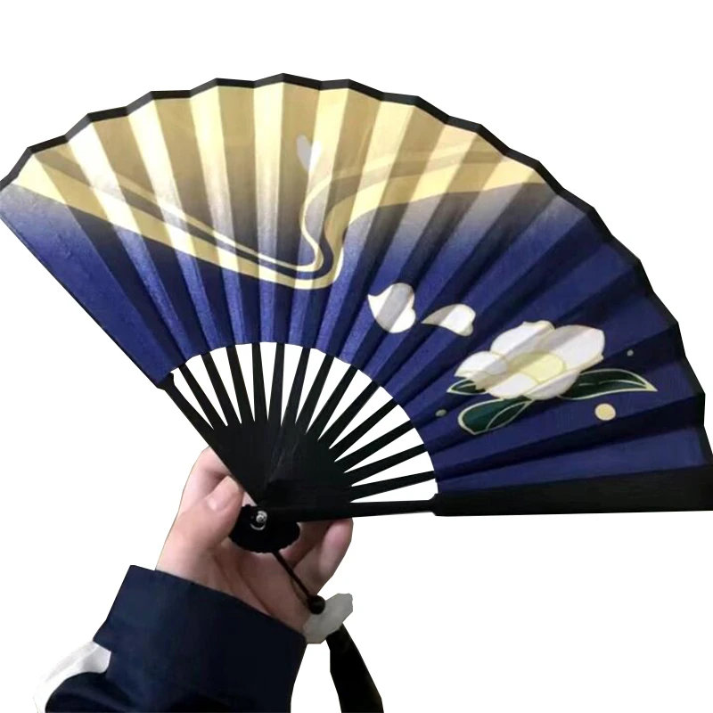 Genshin Impact Kamisato Ayaka Cosplay Fan Cloth Folding Fan Summer ...