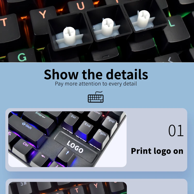 AL087 New Backlit Mechanical Gaming Keyboard 87 Keys Blue Switches RGB ...