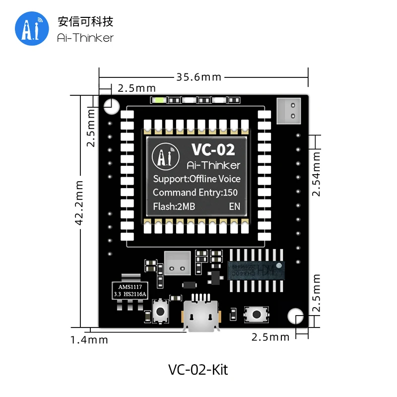 Ai-thinker Vc-02-Kit - Offline Speech Recognition for Smart Home