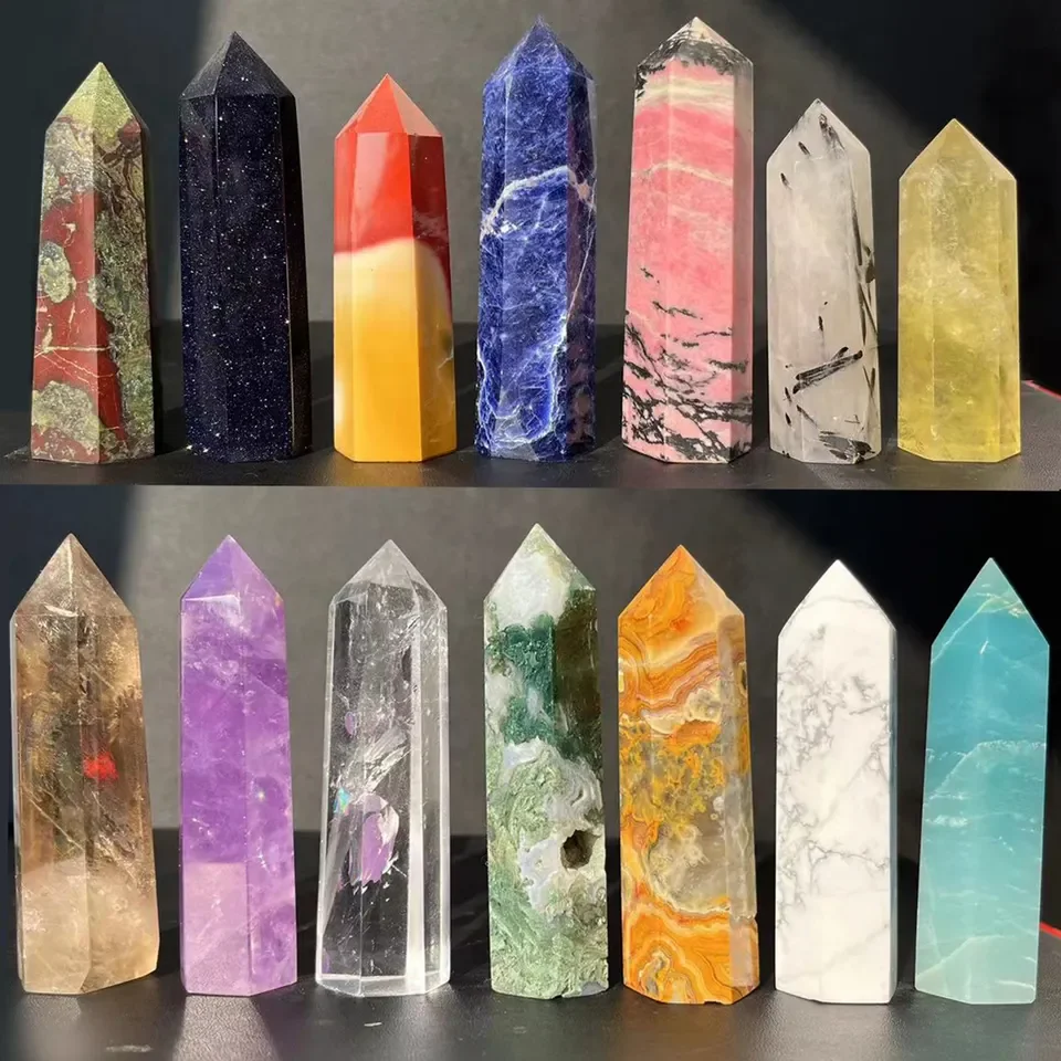 Wholesale Various Natural Crystal Point Wand Healing Crystal Obelisk ...