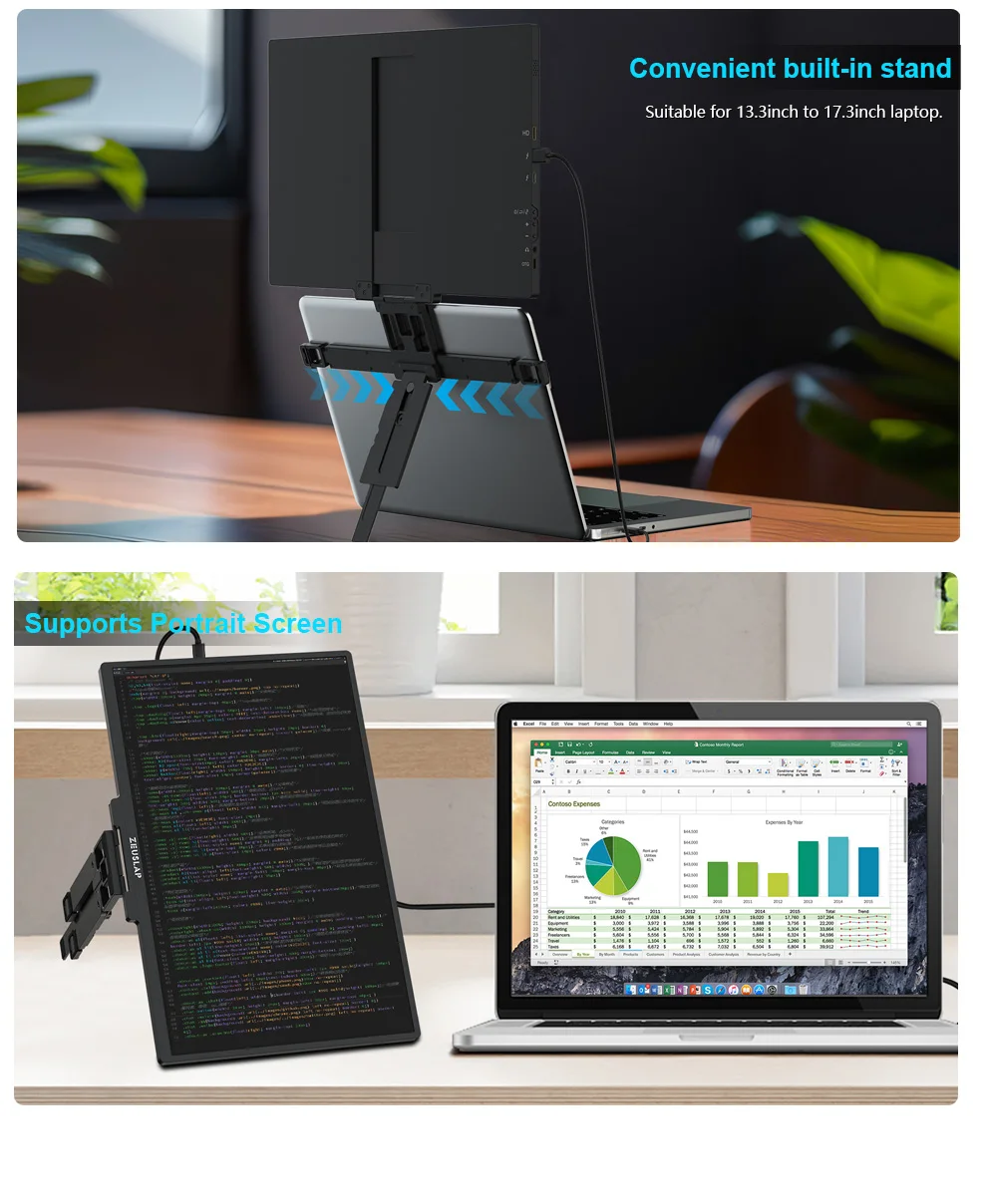 16-inch Dual-Stack Floating Portable Display 2.5K IPS Monitor