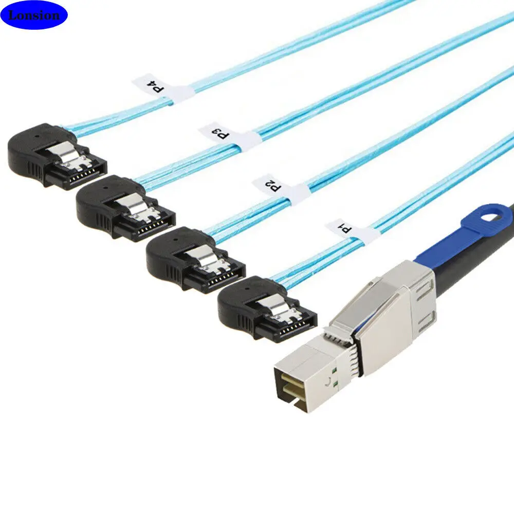 Mini SAS HD SFF-8644 to 4 Ports SATA 7P Female Server Hard Drive ...