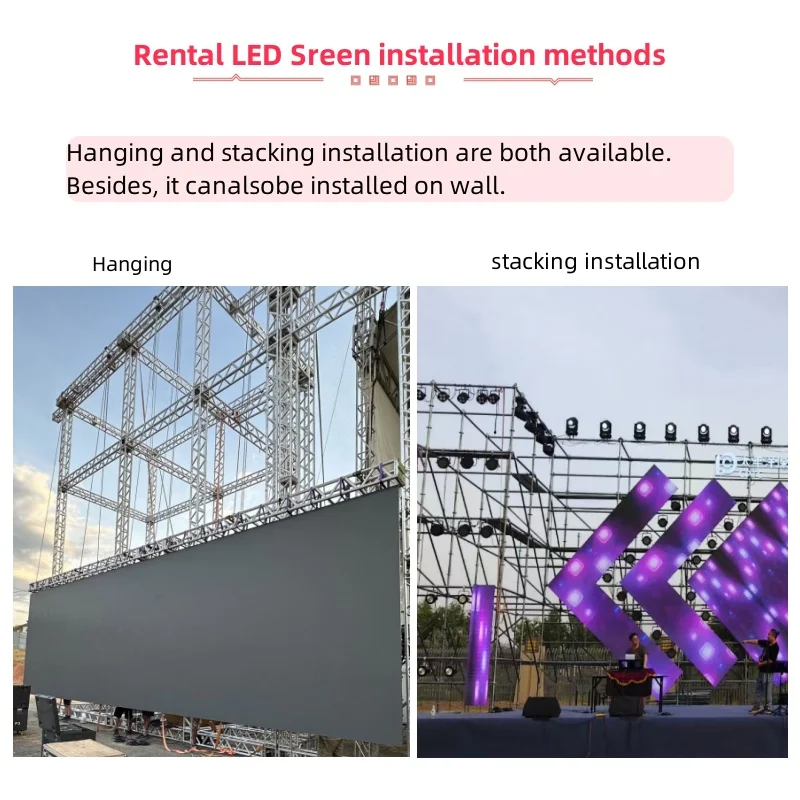 Rental LED Screen Manufacturer P3.91 Movable Screen 500*500mm Size Use ...