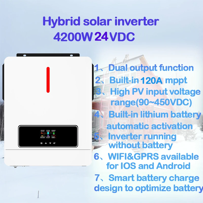 HARS 4200W 24VDC 120A MPPT Controller Hybrid Solar Inverter Without ...