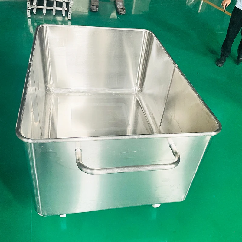 304 Stainless Steel 200L Meat Trolley Bin Wheels for Vegetable ...