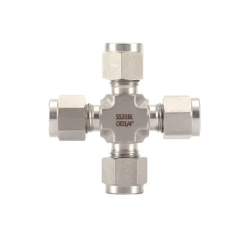 High Pressure Cross Type Compression Fittings Customized Stainless ...