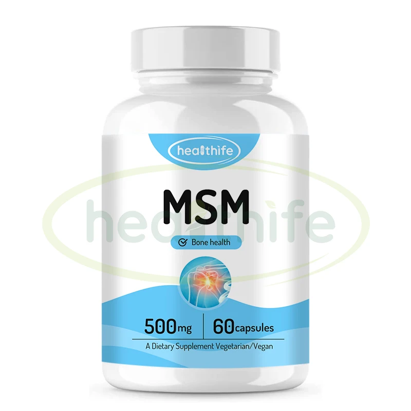 Healthife MSM Capsules - 500mg/60capsules - 36months Shelf-life
