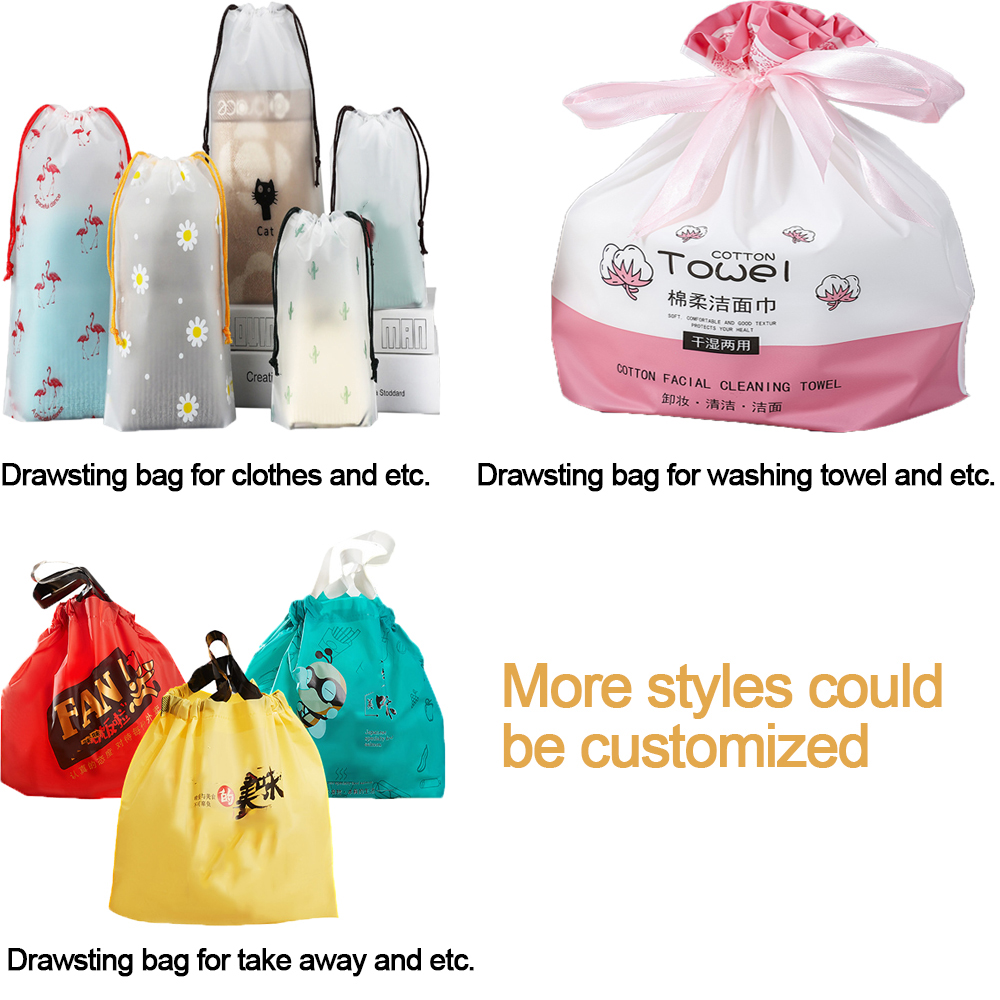T1 Custom Large Printed Drawstring Bag Plastic Frosted Bags Packaging ...