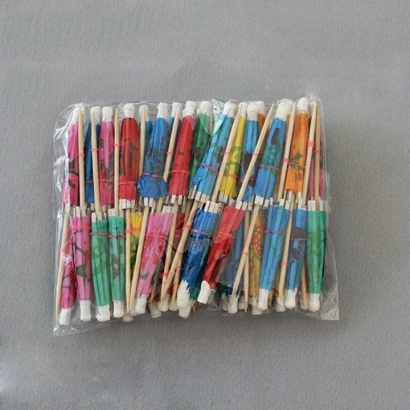 Janelove Disposable Biodegradable Mini Paper Umbrella Toothpicks for ...