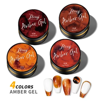 Jting New Trend Clear Amber Gradient Effect 4 Colors Amber Gel Polish ...
