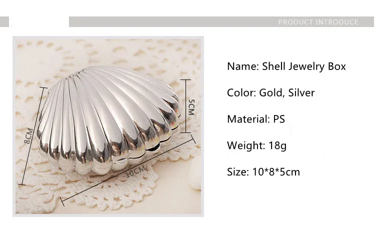 Portable Plastic Jewellery Box Clam Shell Shape Jewelry Organizer Boxes ...