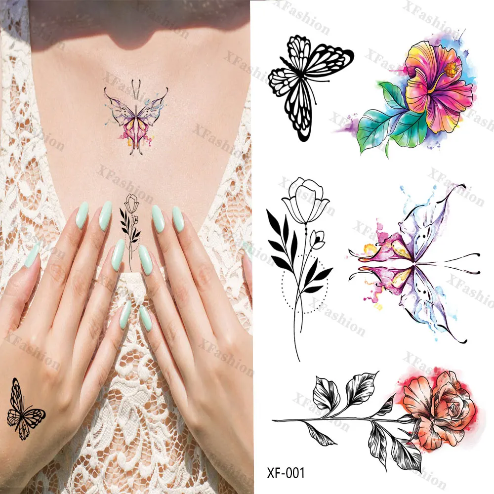 8 sheets Waterproof Colorful Temporary Tattoos Real and Last Long ...