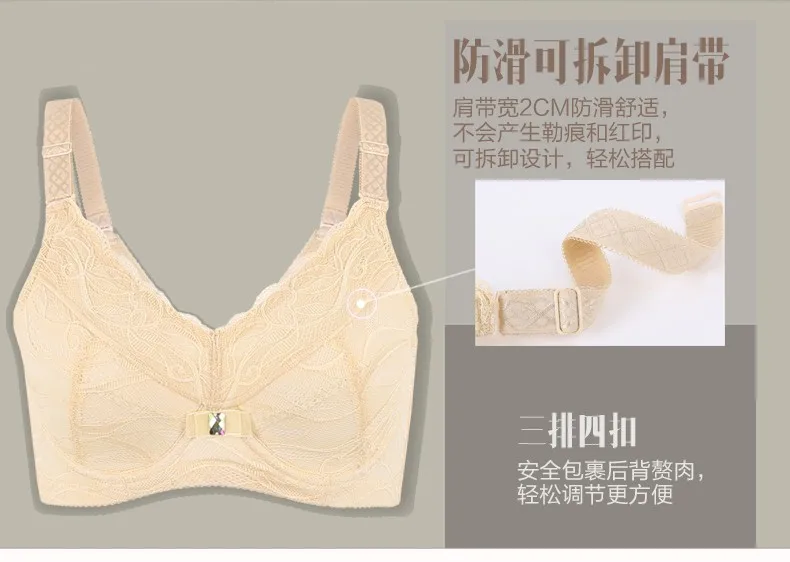 Plus-size Bra With Retraction Anti-sag Bra With Underwire Adjustment ...