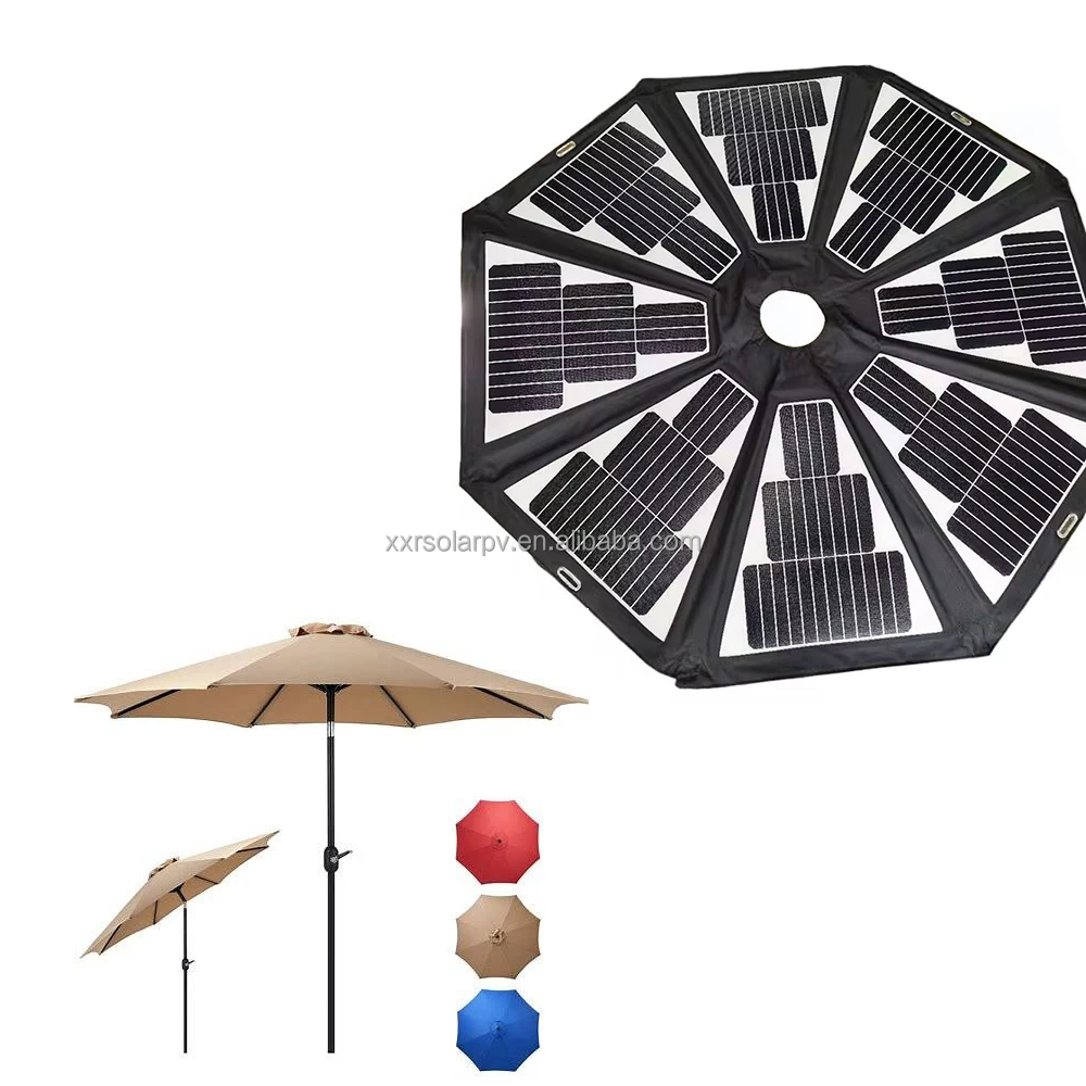 50W Outdoor Solar Panel Charger - Unique Umbrella Design