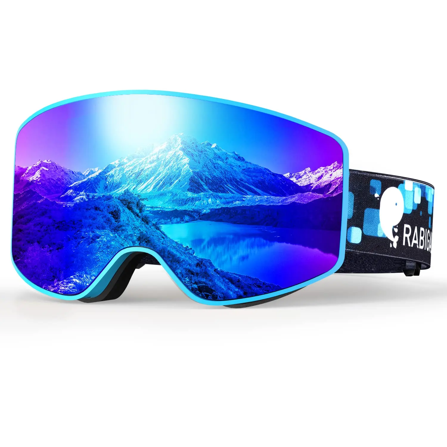 Cylindrical Double Lens Ski Sports Glasses With Adjustable Elastic Band ...