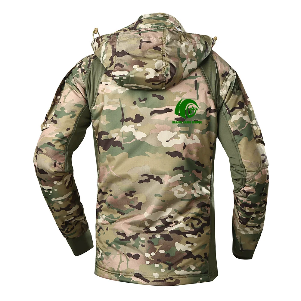 Kango Men Tactical Jacket Camo Waterproof Camping Coat Clothes for Men ...