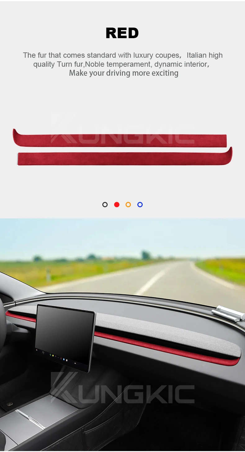 Italian Top Suede Dashboard Air Vent Outlet Frame Trim Cover For Tesla ...