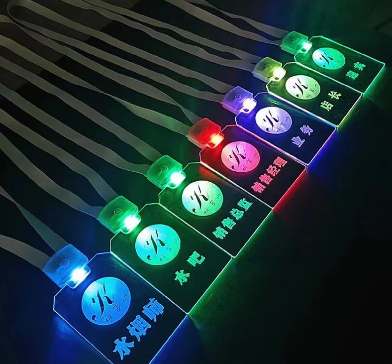 Customized Logo Led ID Card Holder Acrylic ID Badge Holder with ...