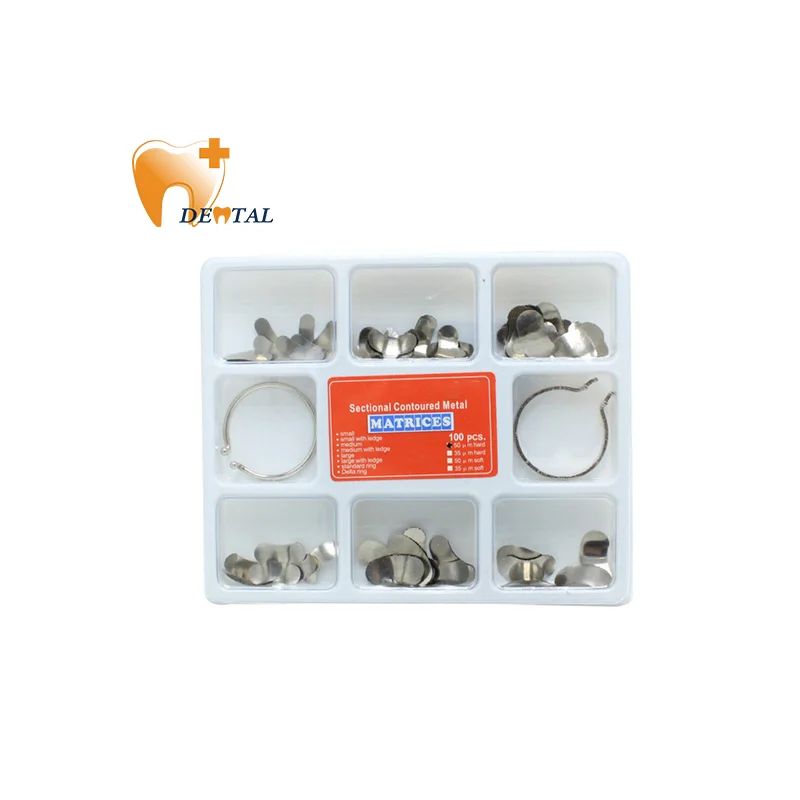 Stainless Steel Sectional Contoured Metal Dental Matrices Kit with ...