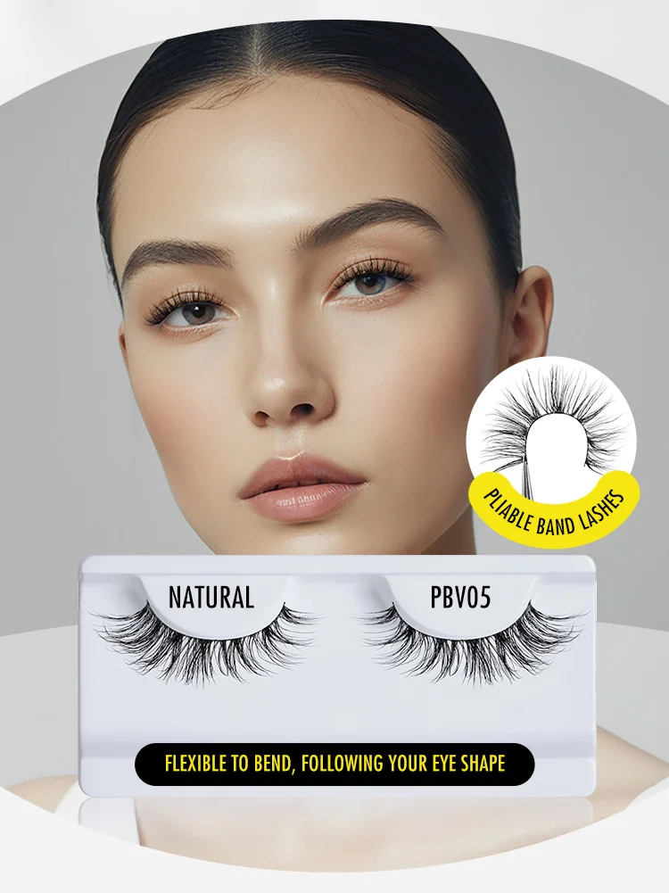 Custom Logo Pliable Band Russian Strip False Eyelashes Wholesale Full ...