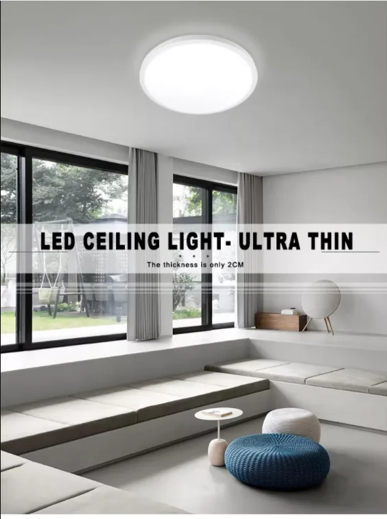 Modern Round Square Led Ceiling Lamp Super Slim Bedroom Kitchen Ceiling ...