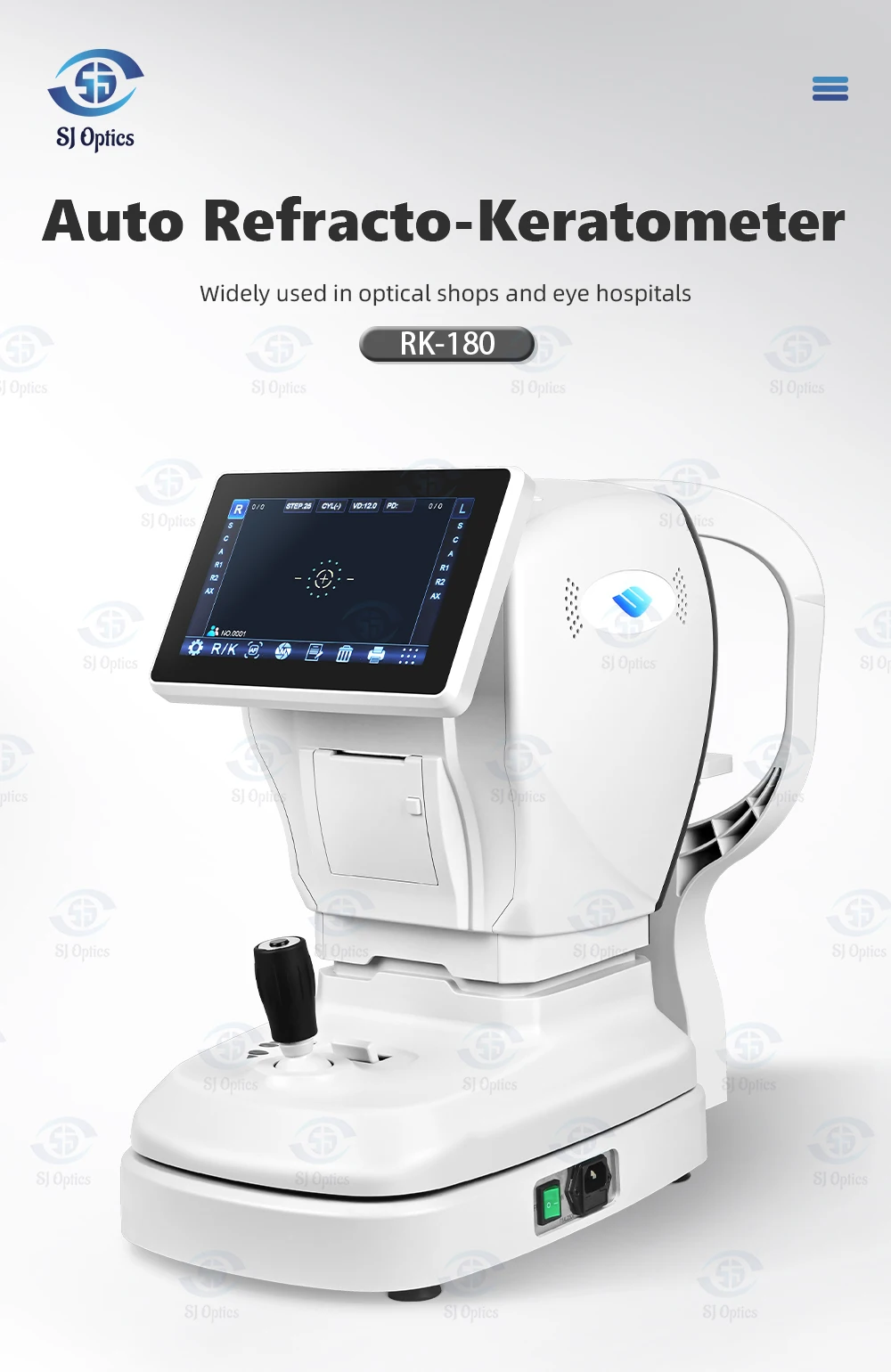 SJ OPTICS Autorefractor Keratometer and Adjustable Screen RK-180 ...
