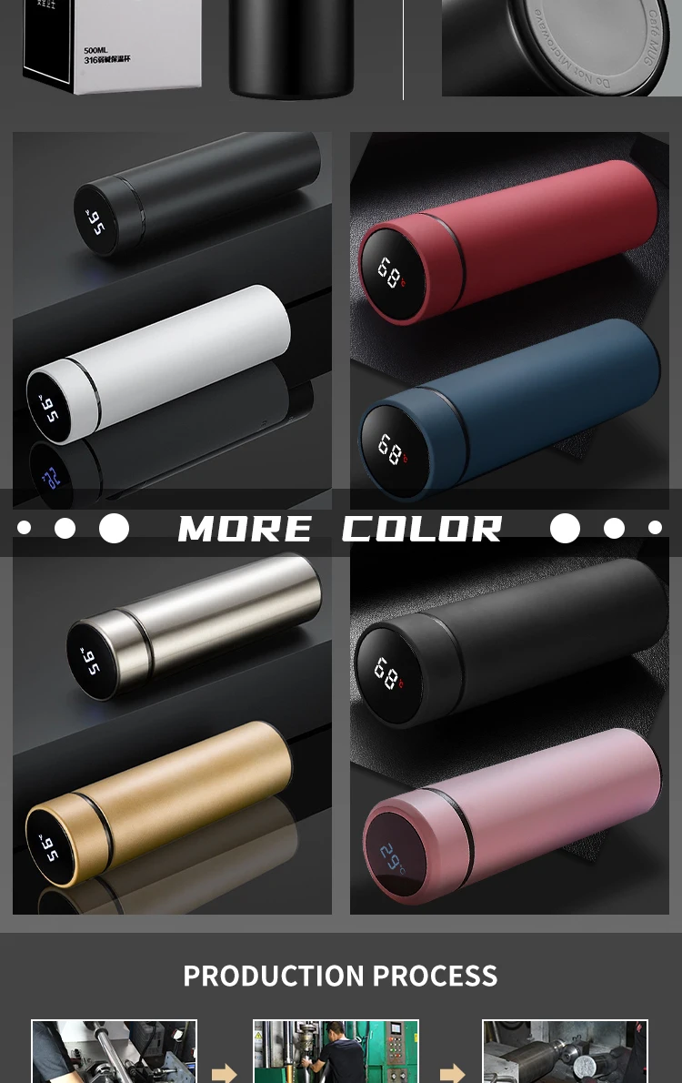 500ml Intelligent Digital Termos Led Temperature Display Water Bottle ...