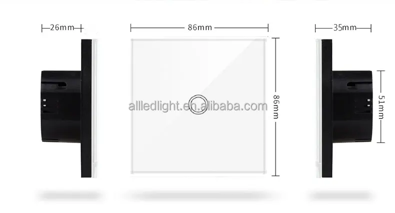 Touch Toughened Glass Wall Switch Panel Wet Hand Touch Fireproof Smart ...