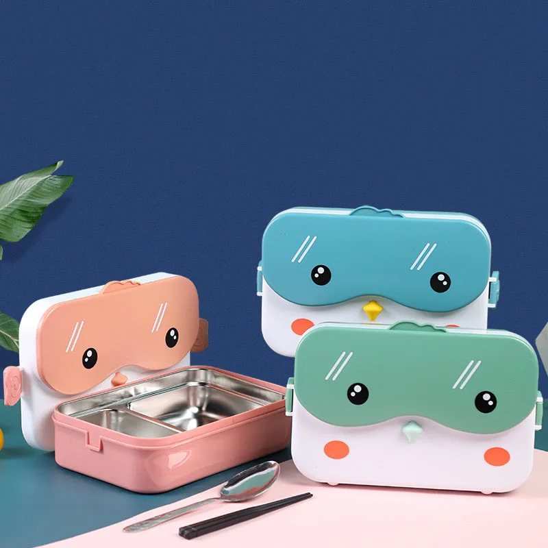 Cute Lunch Box Japanese Style Stainless Steel Bento Sandwich Bent Food ...