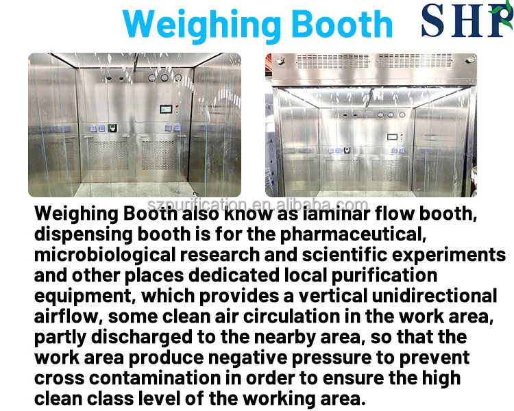 GMP Standard Cleanroom Weighing Booth - 100 Lab Cleanliness