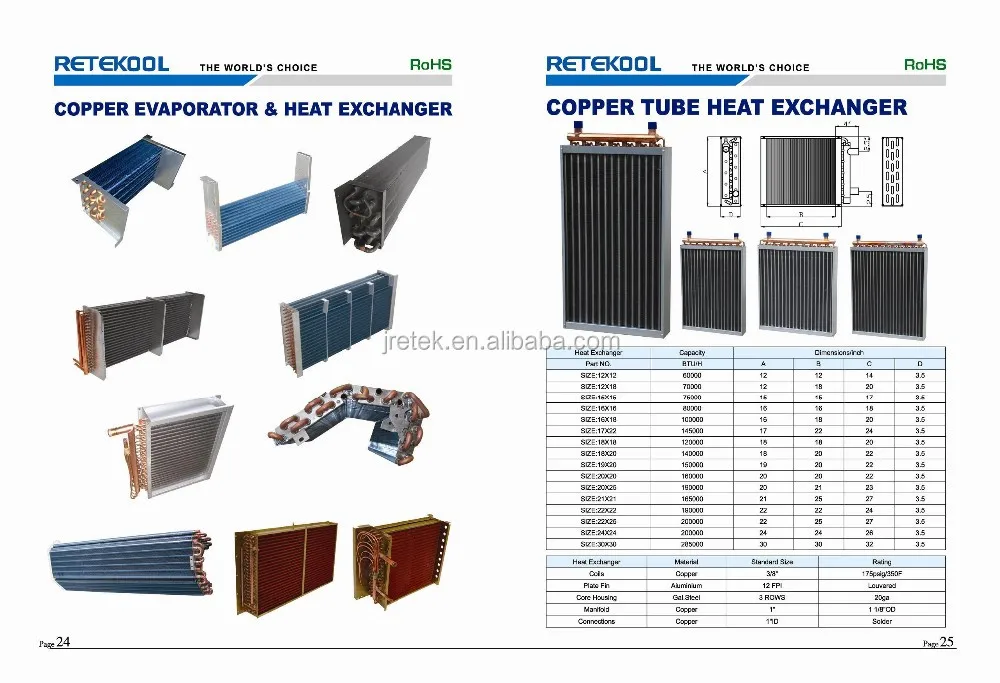 Bus Truck Air Conditioning System Evaporative Copper Condenser ...