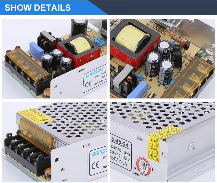 Hot Sale S Series Smps CCTV Wide Voltage AC 5V 12V 24V 36V 48V5a 15W ...