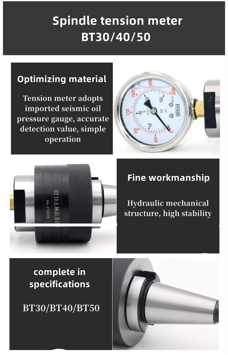 BT30 BT40 BT50 Spindle Tension Meter - Precision & Reliability