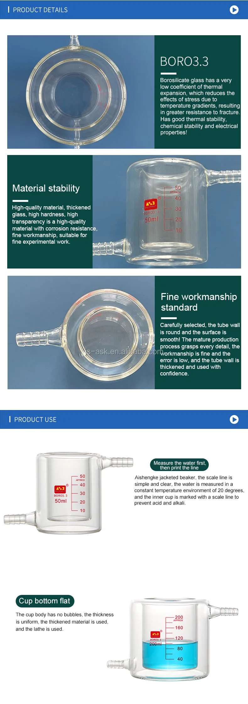 Ask Manufacture Double Jacketed Beaker 50 100 250 500 1000 2000ml ...