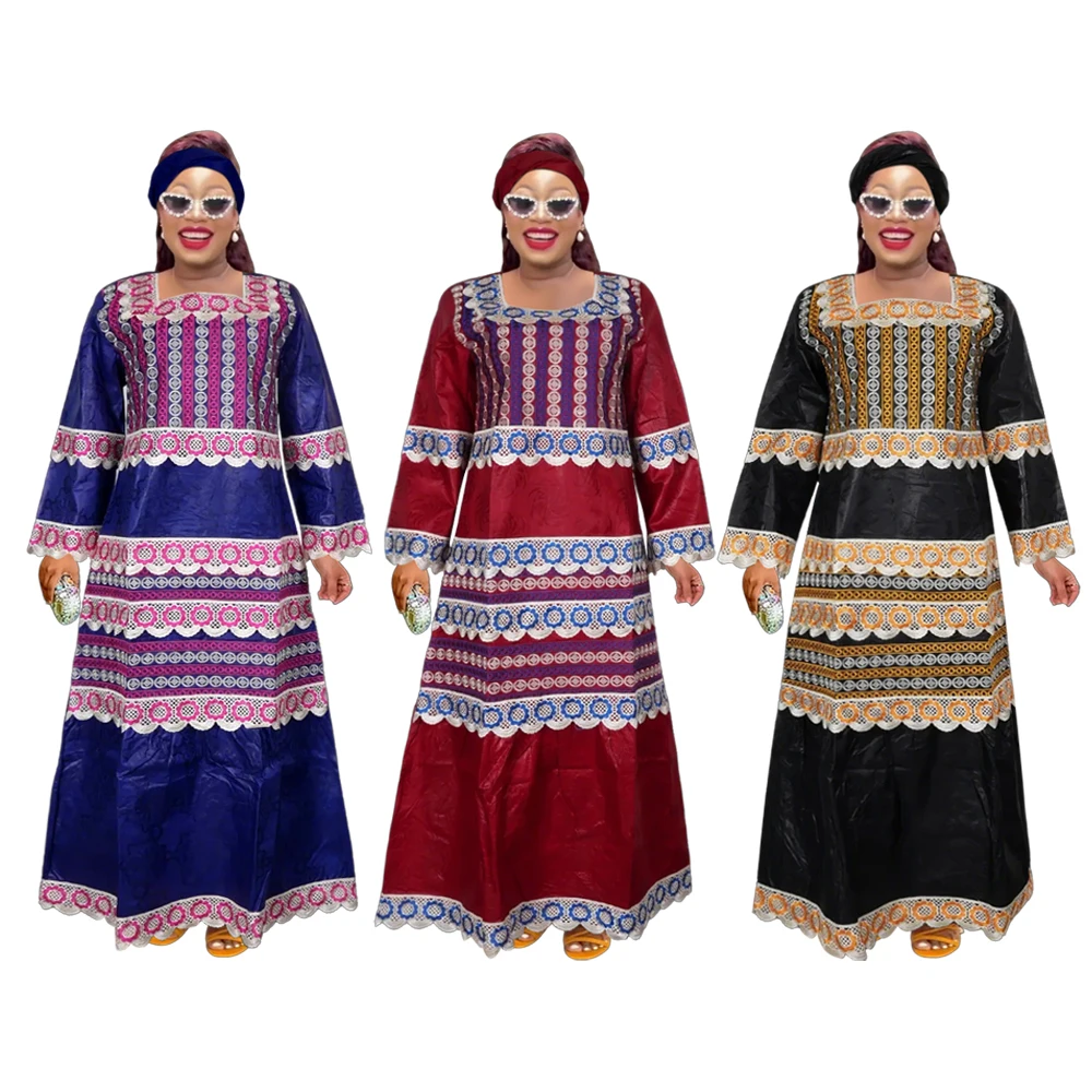 H & D BS021 Custom African Bazin Embroidery Design for High Quality ...