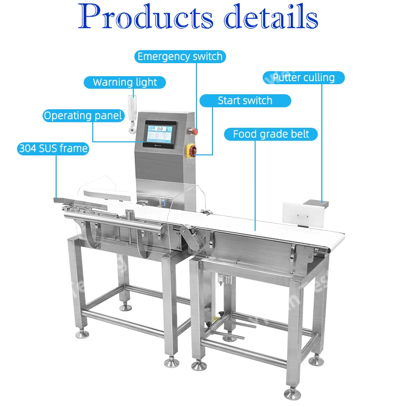 Automatic Weight Checker Conveyor Dynamic Food Checkweigher Machine Check Weigher With Rejector ...