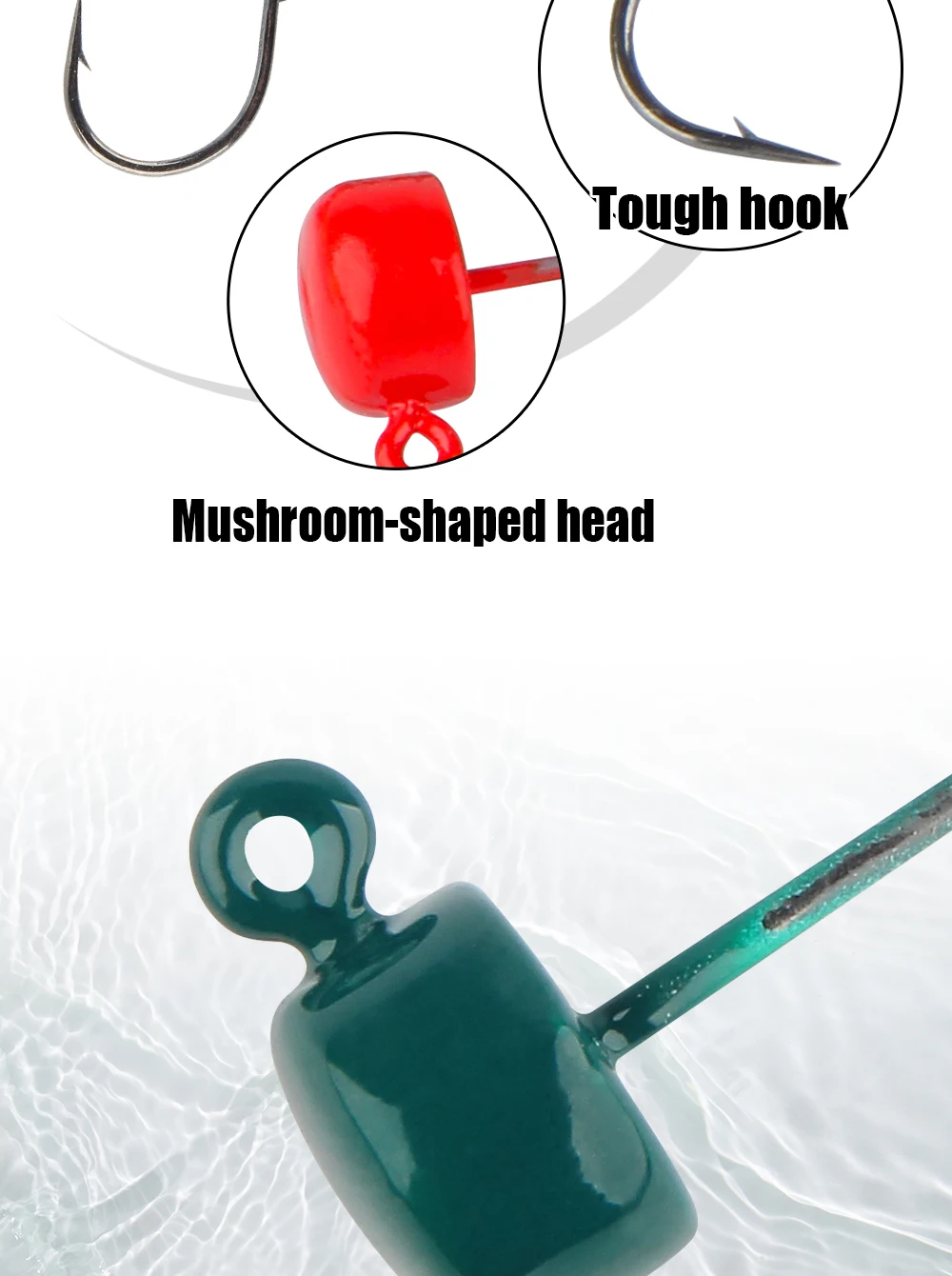 Spinpoler Ned Rig Loaded Jig Head Fishing Hook Weedless 2.8g 3.5g 4.6g ...