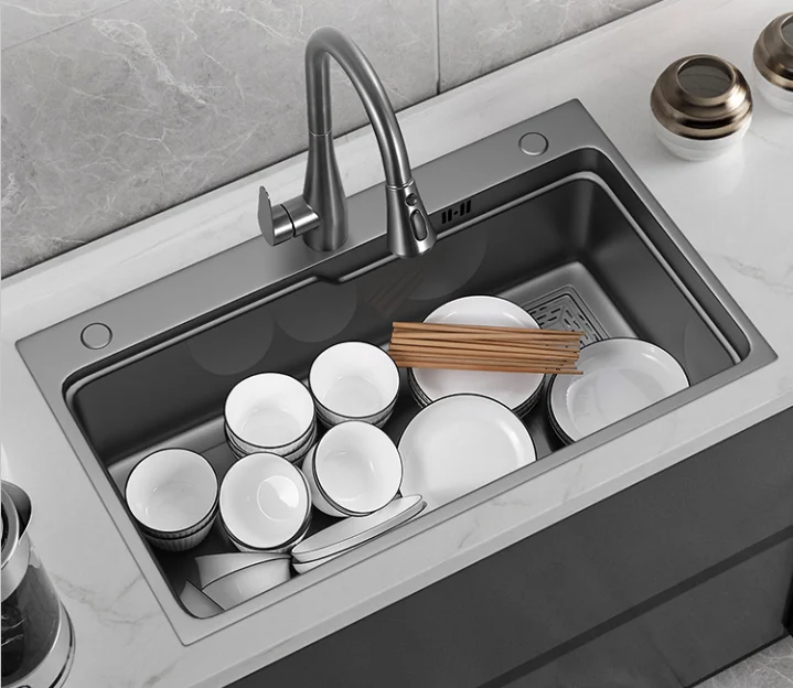 Double Smart Stainless Steel Handmade Large Basin Waterfall Faucet ...