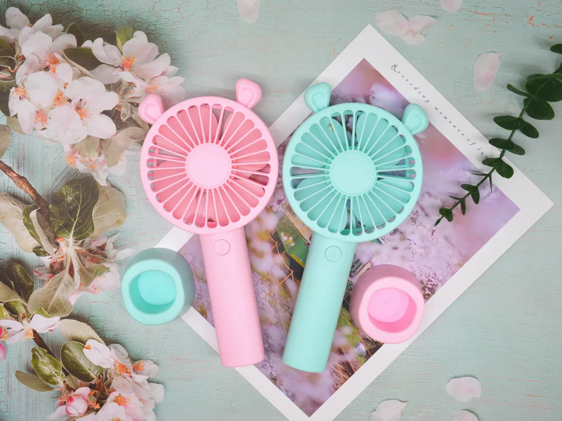 Portable Cute Cartoon Bear Fans Mini Usb Rechargeable Handheld Usb Fans ...