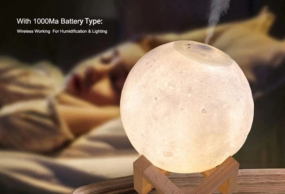 Moon Light Humidifier Planet Led Night Light Fog Measurement Home Air ...