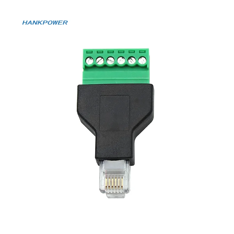 RJ12 to 6 Pin Terminal Adapter for RJ45 Cat 6 Connectors