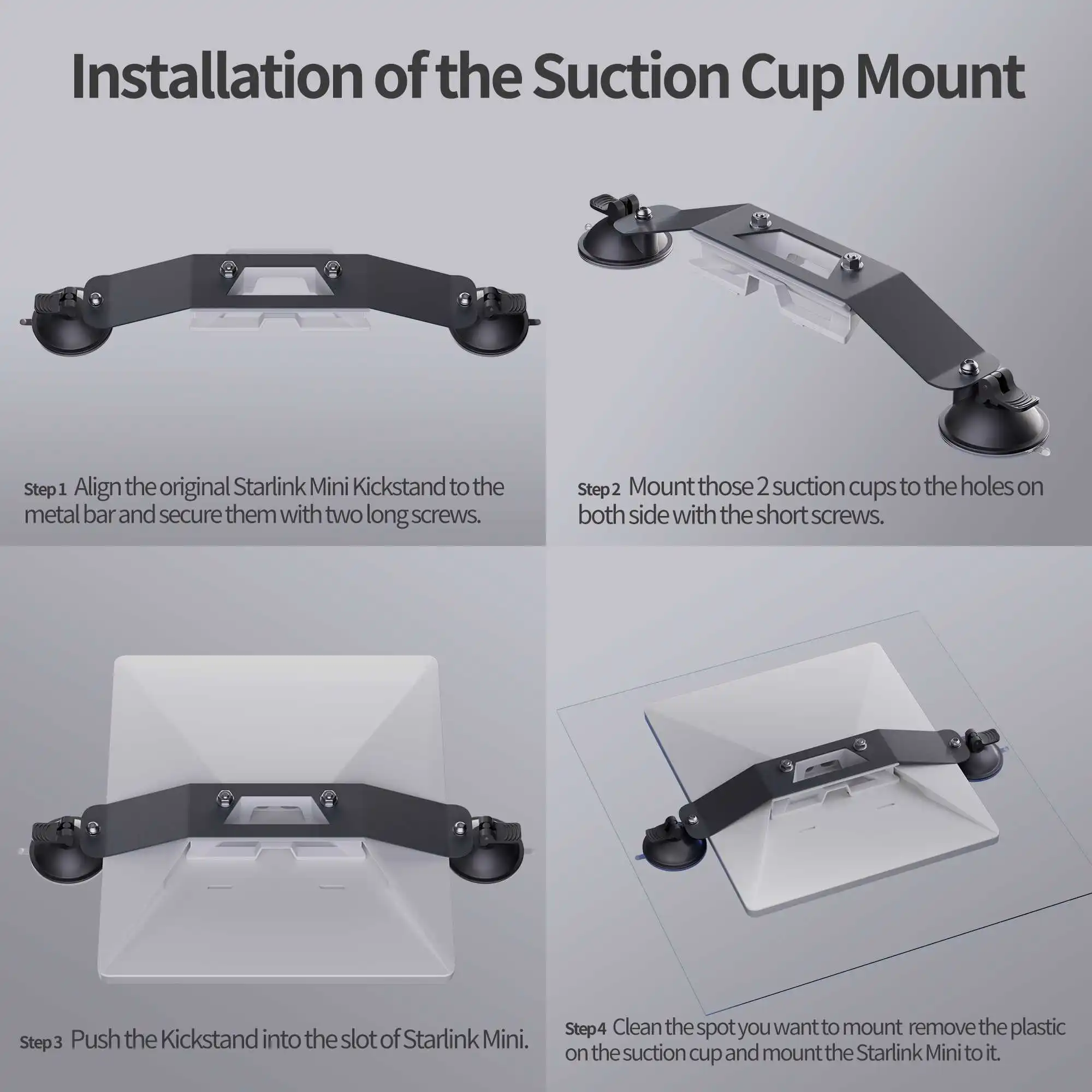 Starlink Mini Mounting Kit - Suction Cup Car Window Mount