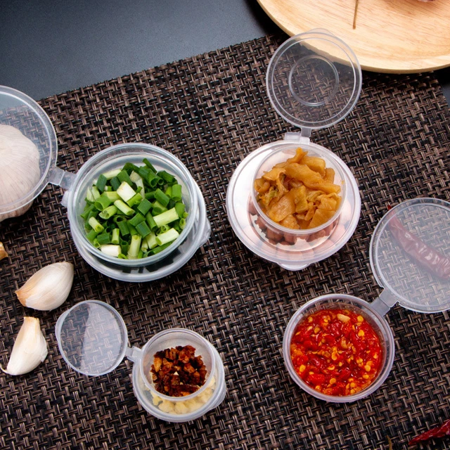 2oz Disposable Condiment Pudding Plastic Small Containers Portion Sauce ...