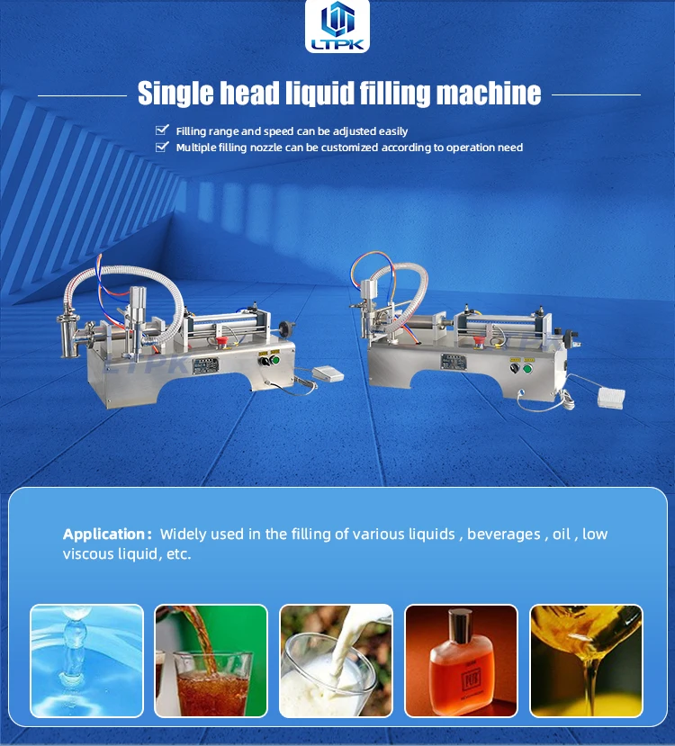 LT-G1WY10-100ml Single Head Liquid Filling Machine 1 Nozzle Filling ...