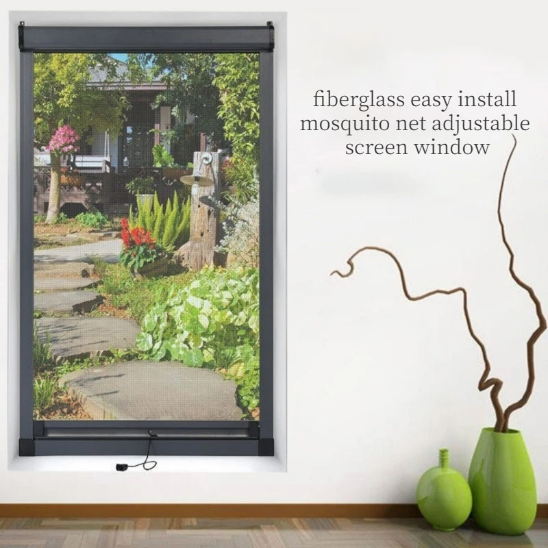 Standard Model Retractable Rolling Insect Screen Window Aluminum Frames ...