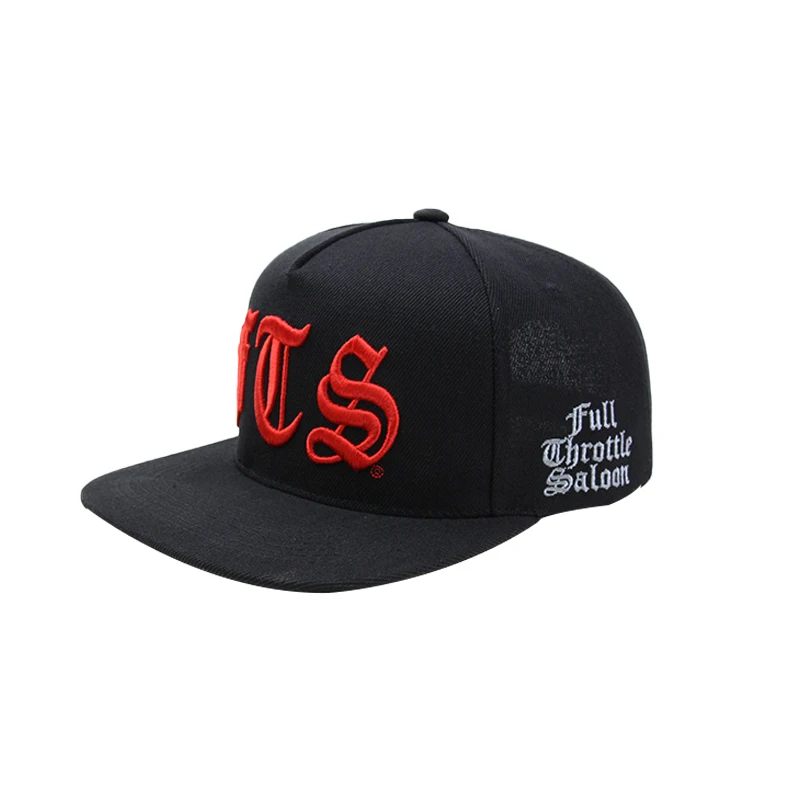 Embroidery Cotton Flat Brim Adults Plain Mens Hip Hop Hats 5 Panel ...