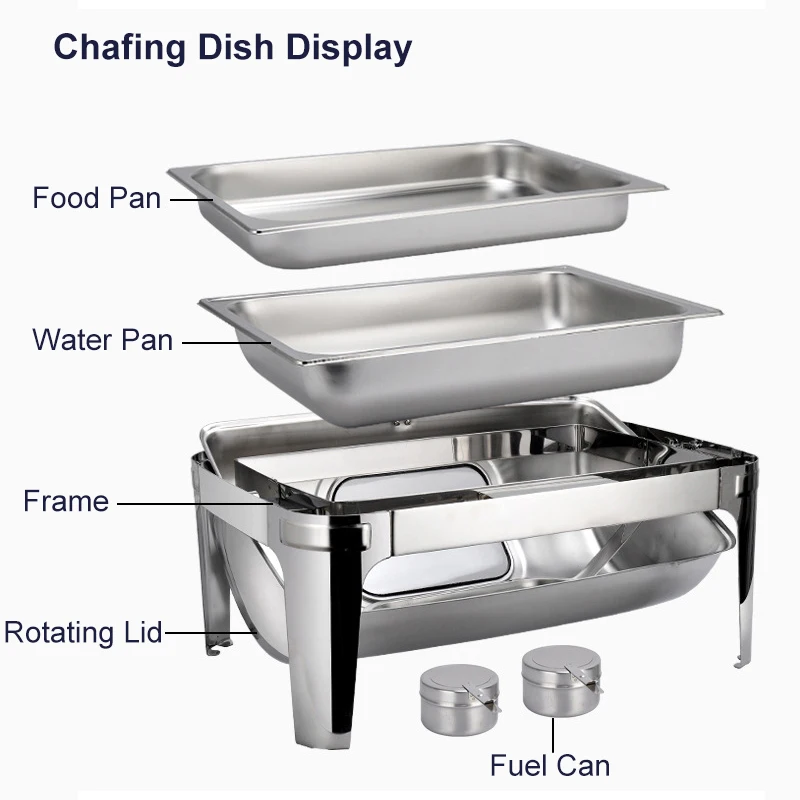 Luxury Chafing Dish Buffet Set 9QT Stainless Steel Roll Top Food Warmer ...