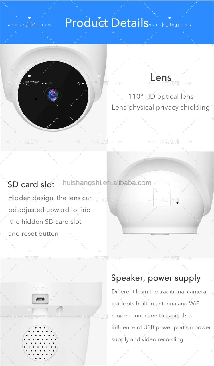 V380 Pro 5MP Wireless IP Camera with Night Vision & Audio